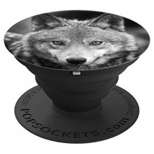 Wolf Schwarz Weiß PopSockets mit austauschbarem PopGrip | CJ Grips ...